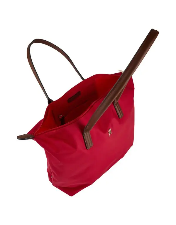 Tommy Hilfiger Recycled Nylon And Cow Leather Shopper Bag - Red