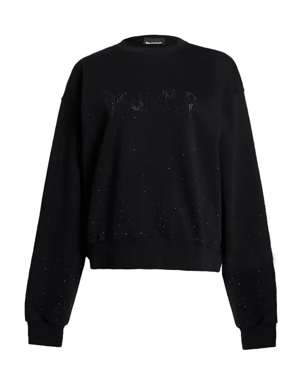 DISCLAIMER Cotton Sweatshirt With Crystal Embellishments