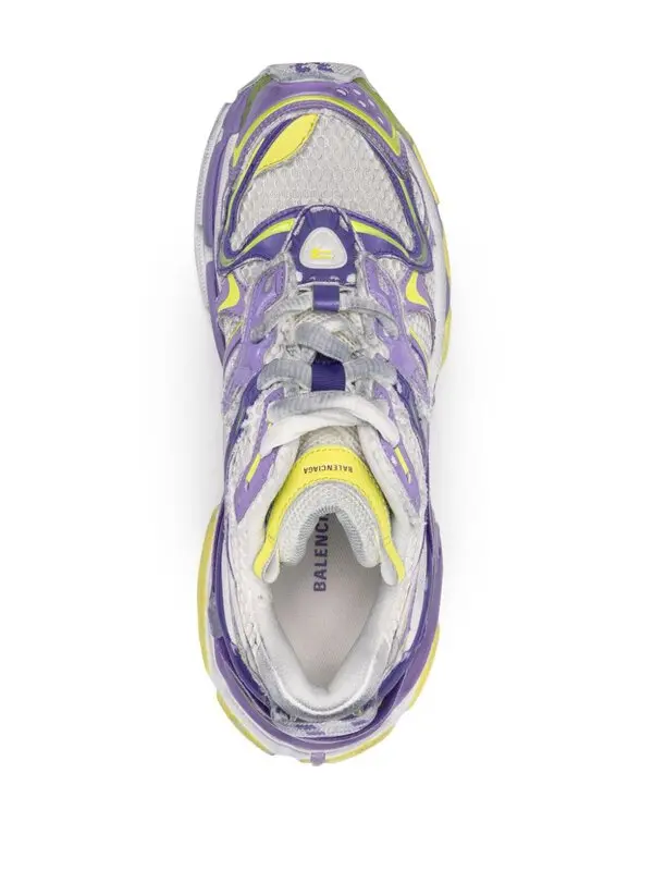 Balenciaga Runner 2 Distressed Paneled Sneakers - Multicolor