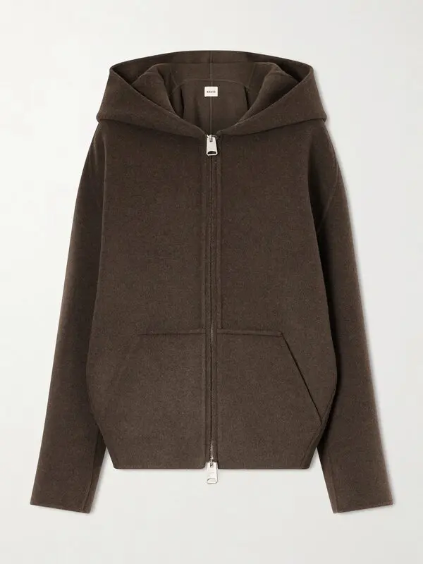 Khaite Dolem Hooded Wool Zip-up Jacket - Green