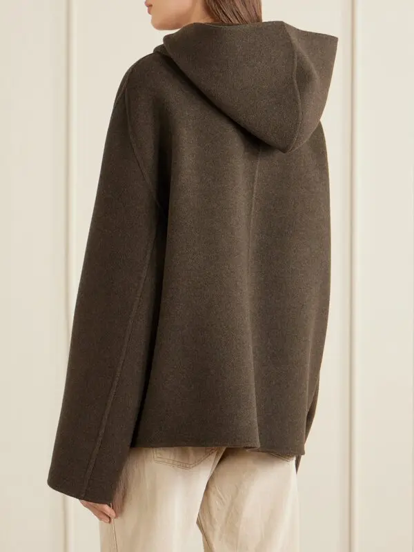 Khaite Dolem Hooded Wool Zip-up Jacket - Green