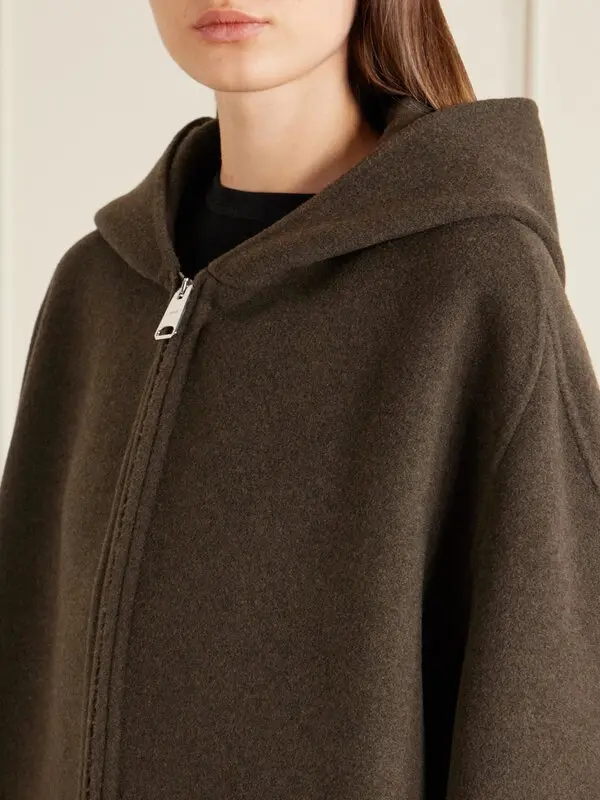 Khaite Dolem Hooded Wool Zip-up Jacket - Green