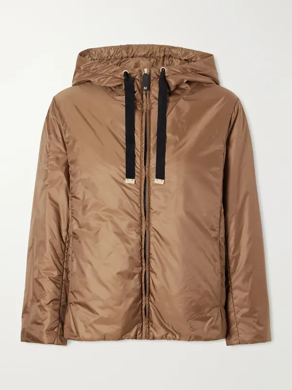 Max Mara Padded Hooded Shell Jacket - Brown