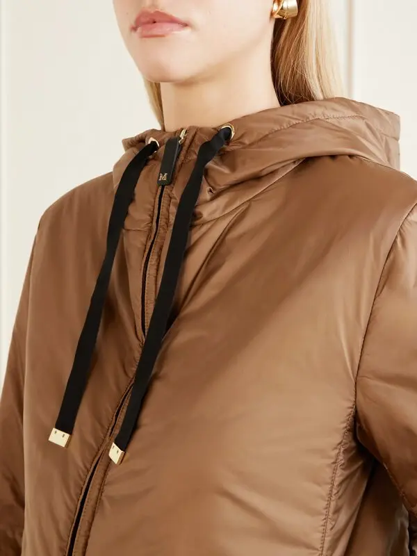 Max Mara Padded Hooded Shell Jacket - Brown