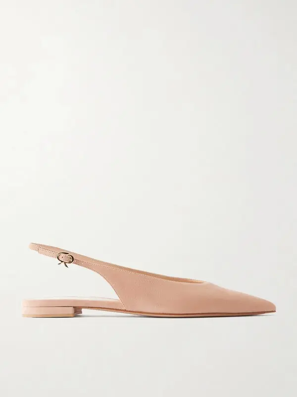 GIANVITO ROSSI Robbie Suede Slingback Ballet Flats