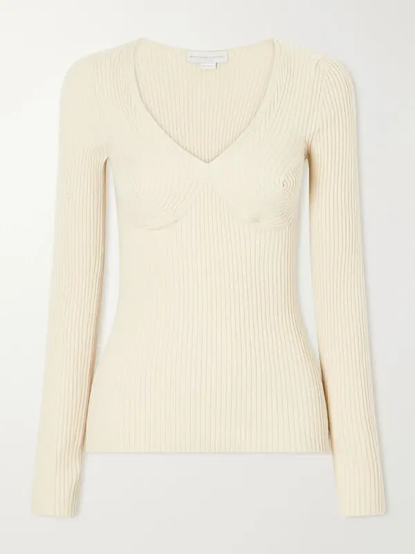 Stella McCartney Ribbed Cotton-blend Sweater