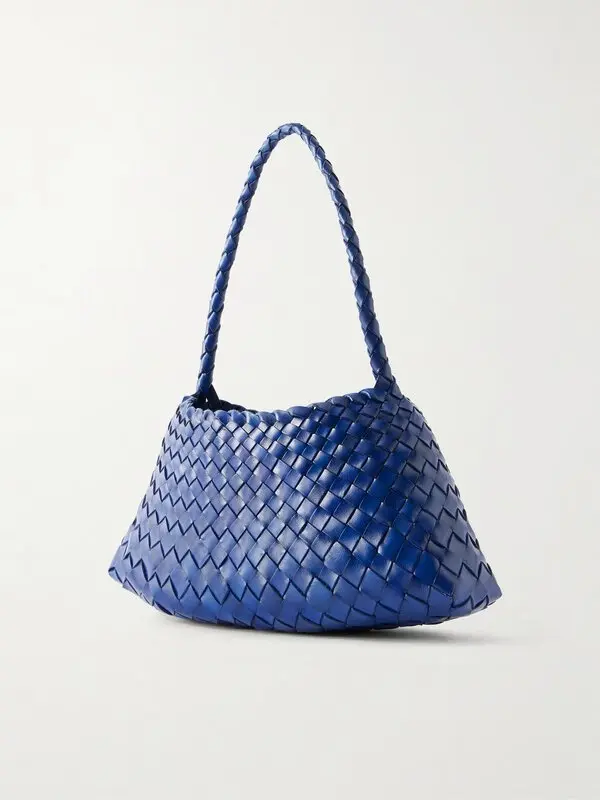Dragon Diffusion Rosanna Mini Woven Leather Shoulder Bag - Blue