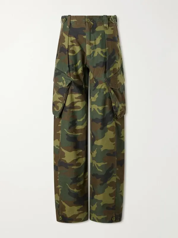 R13 Camouflage Barrel-leg Cargo Pants