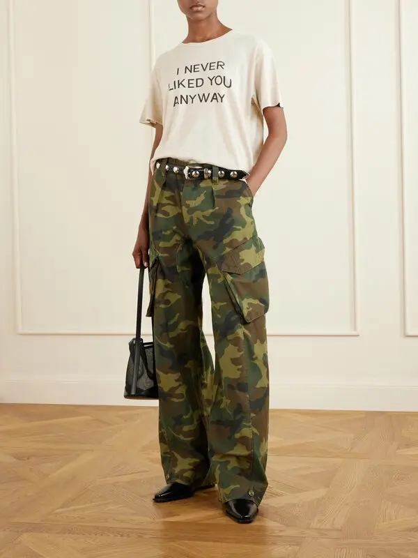 R13 Camouflage Barrel-leg Cargo Pants