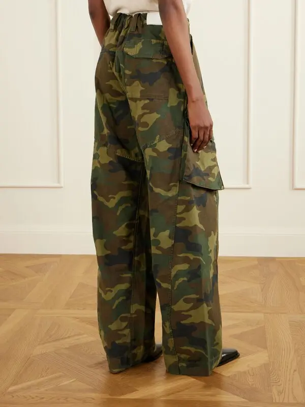 R13 Camouflage Barrel-leg Cargo Pants