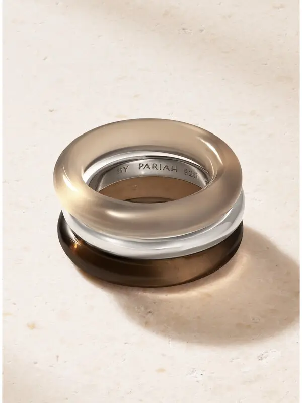 BY PARIAH Stone Trilogy Set Of Three Rings - Brown