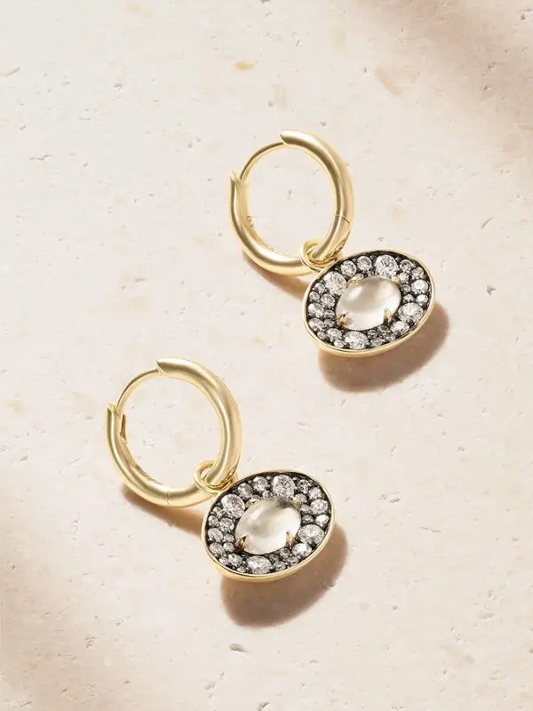 BY PARIAH 14 Karat Recycled Diamond And Topaz Hoop Earrings - Gold