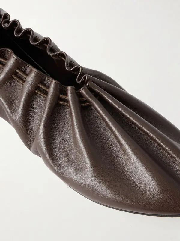 Staud Rue Gathered Leather Ballet Flats