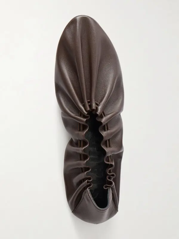 Staud Rue Gathered Leather Ballet Flats