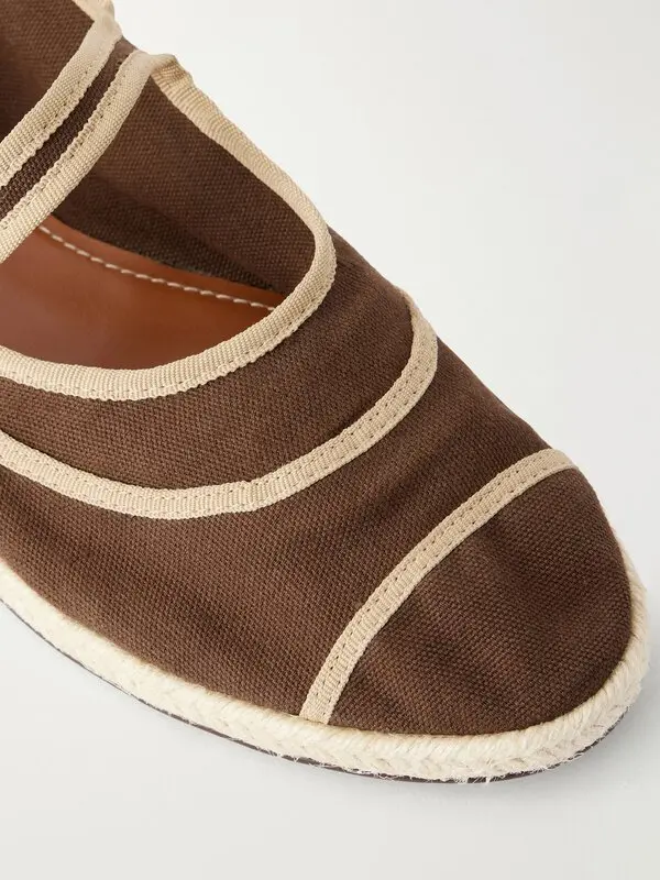 Staud Nora Canvas Espadrille Mary Jane Flats