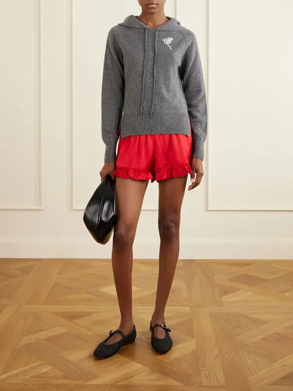 Simone Rocha Ruffled Satin Shorts