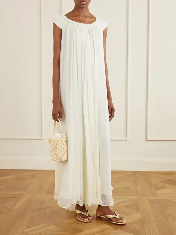 Staud Leda Chiffon Maxi Dress - Neutrals