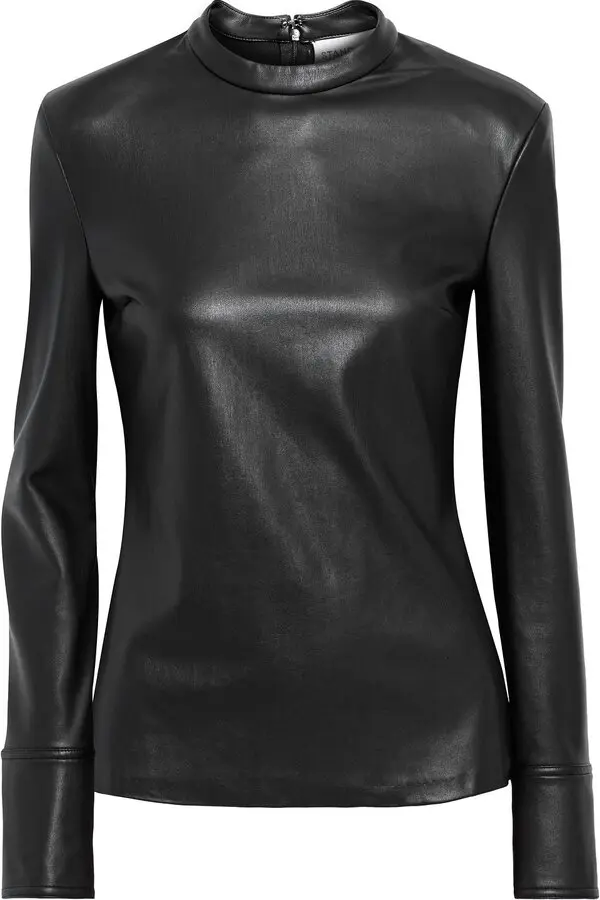 STAND STUDIO Freya Faux Leather Top