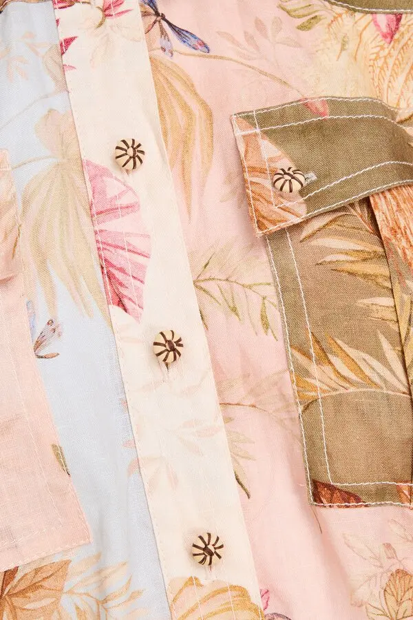 Zimmermann Printed Linen Playsuit