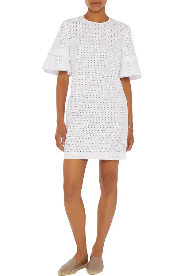 Iris & Ink Broderie Anglaise Cotton Mini Dress