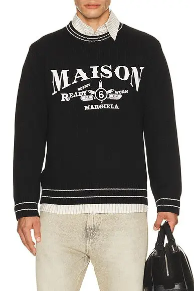 MAISON MARGIELA Crewneck Sweater With Logo Detail