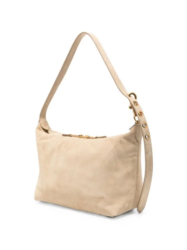 Miu Miu Suede Shoulder Bag With Embossed Logo - Multicolor