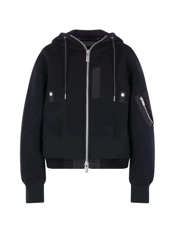 Sacai Nylon And Cotton Hoodie - Multicolor
