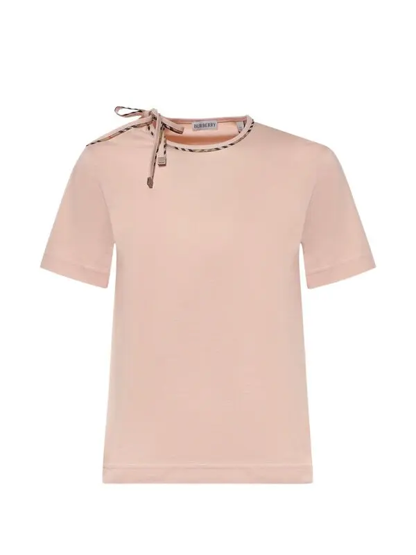 Burberry Check Bow Cotton T-shirt - Multicolor