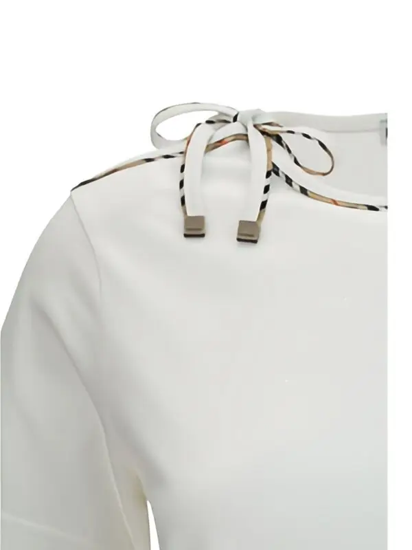Burberry Cotton T-shirt With Check Trim Bow Detail