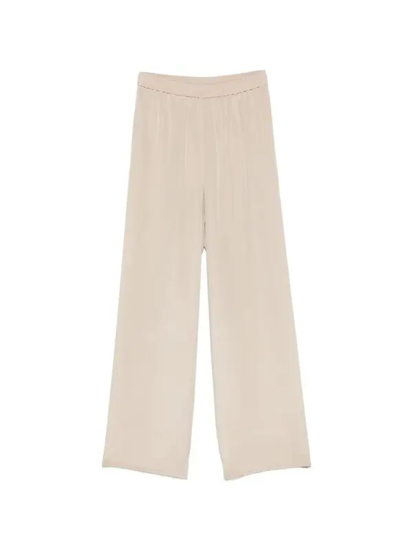 Max Mara Grey Satin Wide Leg Trousers - Multicolor
