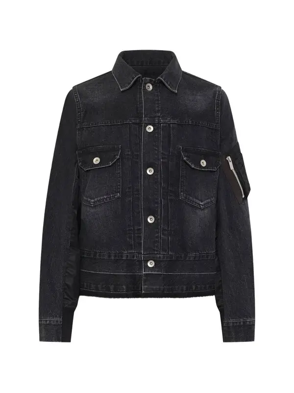 Sacai Denim And Nylon Blouson Jacket - Multicolor
