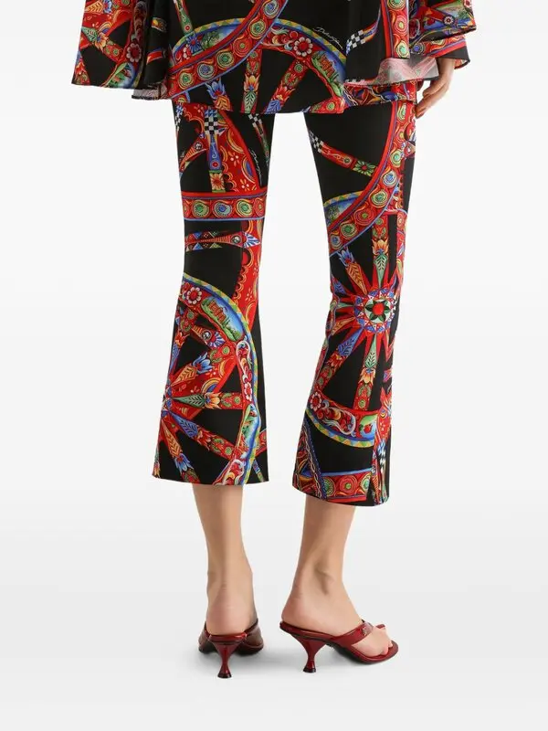Dolce & Gabbana Carretti Print Silk Trousers