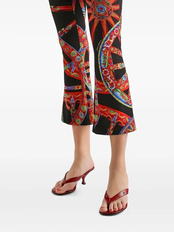 Dolce & Gabbana Carretti Print Silk Trousers