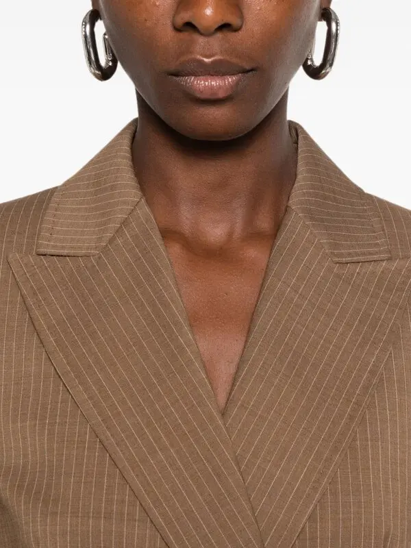 Max Mara Double-breasted Pinstripe Blazer - Multicolor
