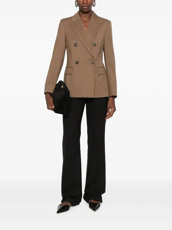 Max Mara Double-breasted Pinstripe Blazer - Multicolor