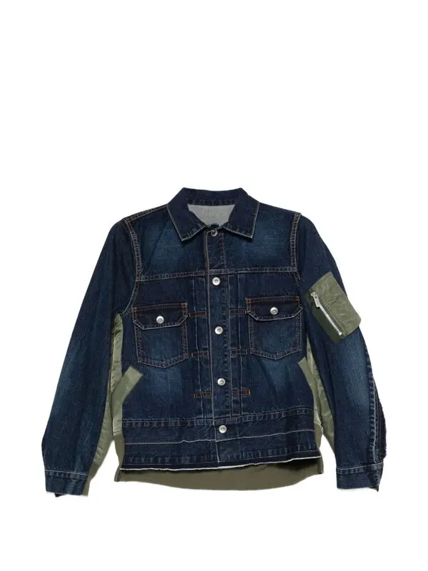 Sacai Denim And Nylon Panelled Blouson Jacket - Multicolor