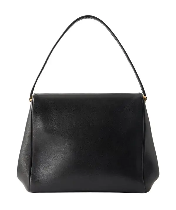 Calvin Klein Tina Small Leather Shoulder Bag - Black