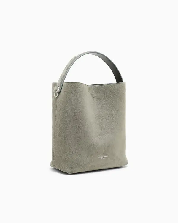 Giorgio Armani Split Leather Shoulder Bag - Green