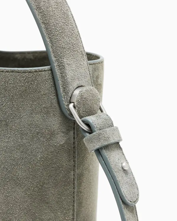 Giorgio Armani Split Leather Shoulder Bag - Green