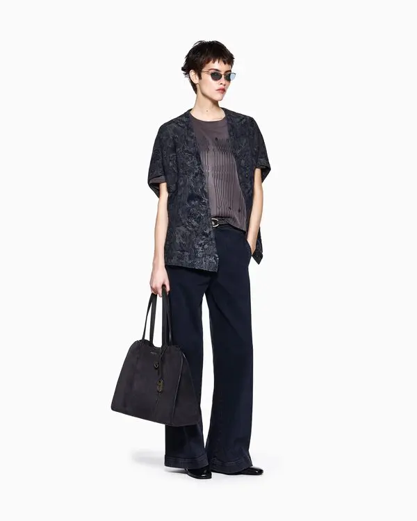 Giorgio Armani Shoulder Bag In Split Leather