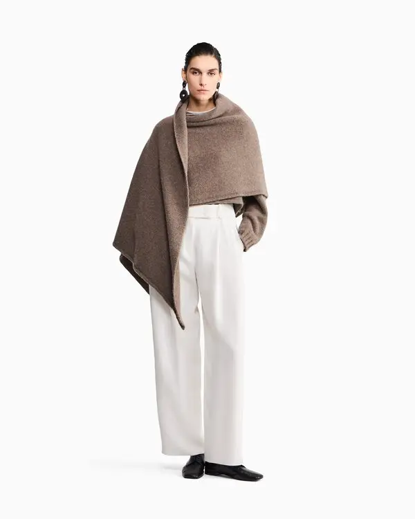 Giorgio Armani Asymmetrical Cashmere Cardigan With Draped Collar