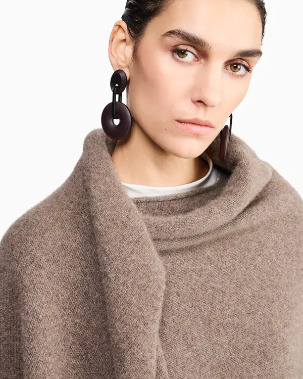Giorgio Armani Asymmetrical Cashmere Cardigan With Draped Collar