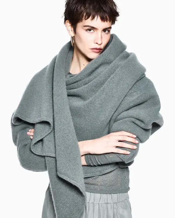 Giorgio Armani Asymmetrical Cashmere Cardigan - Green