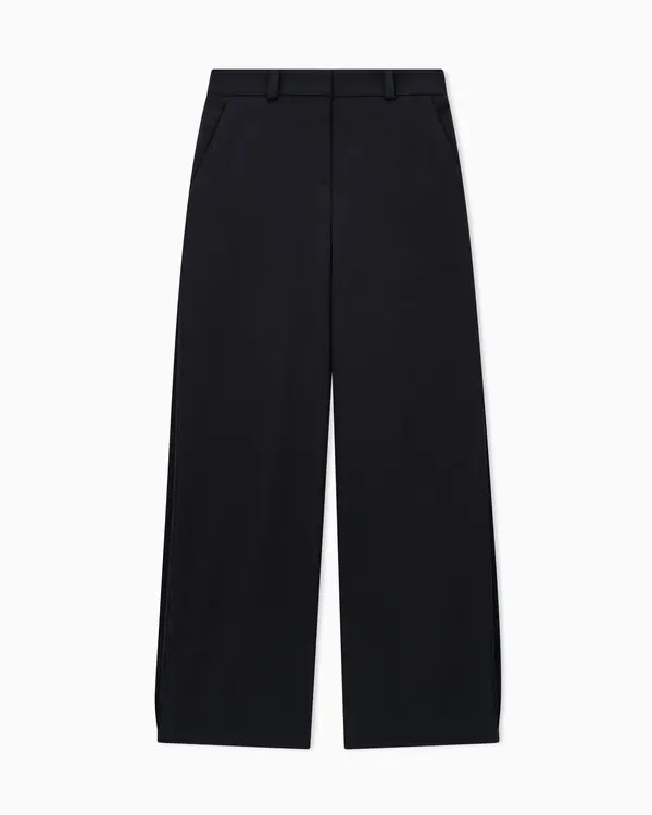 Giorgio Armani Flat Front Tuxedo Wool Trousers