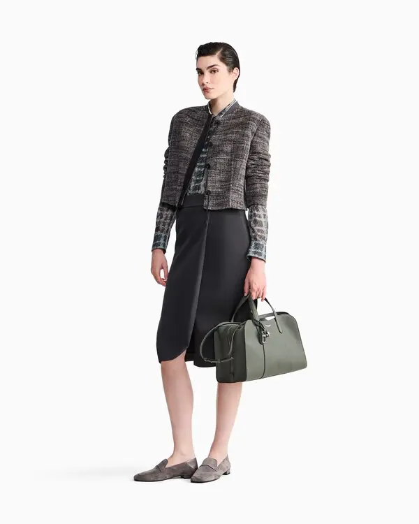 Giorgio Armani Shirt Regular Fit Check Silk Chiffon With Patch Pockets