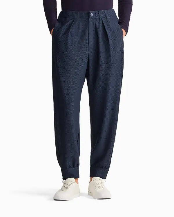Giorgio Armani Slim-fit Honeycomb Jersey Trousers