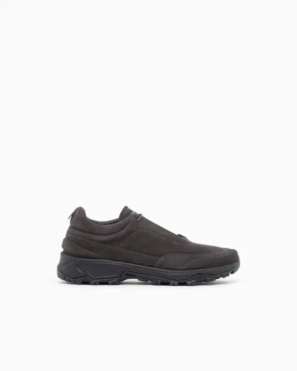Giorgio Armani Suede And Leather Lace-up Sneakers - Brown