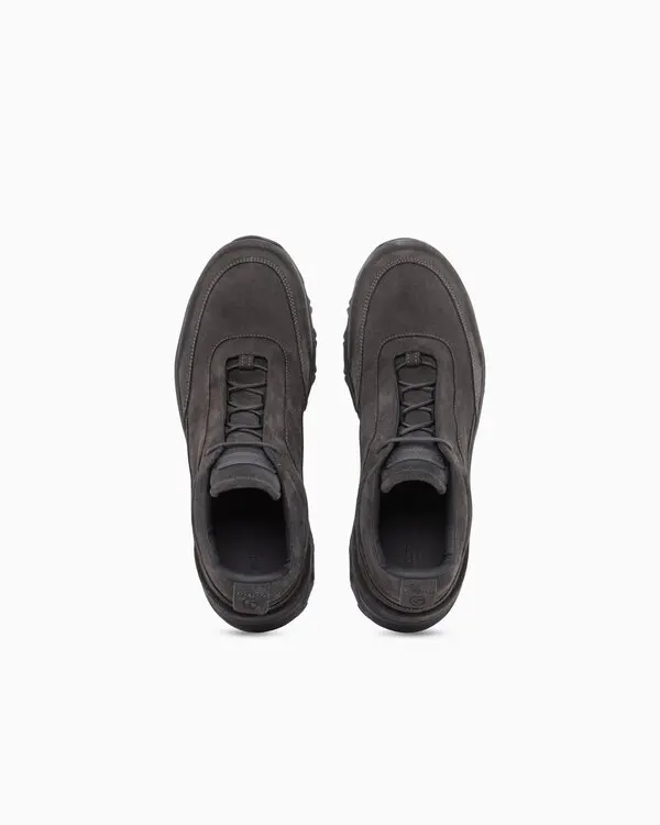 Giorgio Armani Suede And Leather Lace-up Sneakers