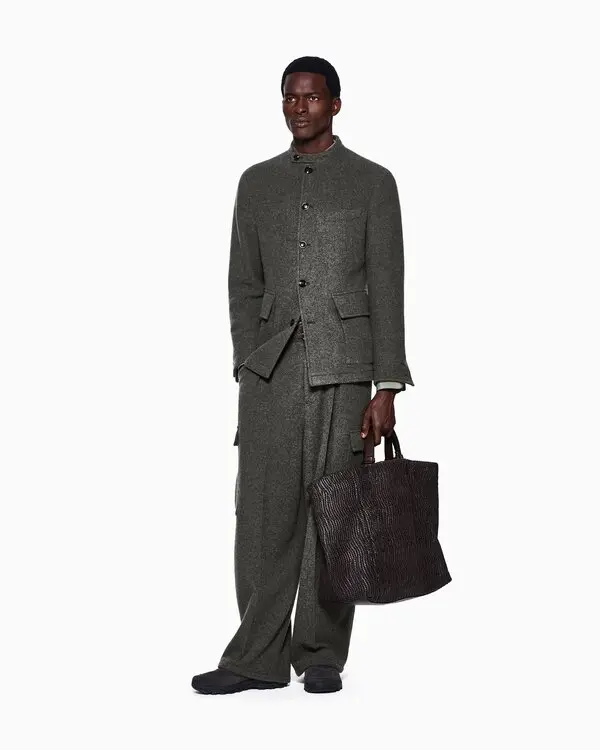 Giorgio Armani Suede And Leather Lace-up Sneakers