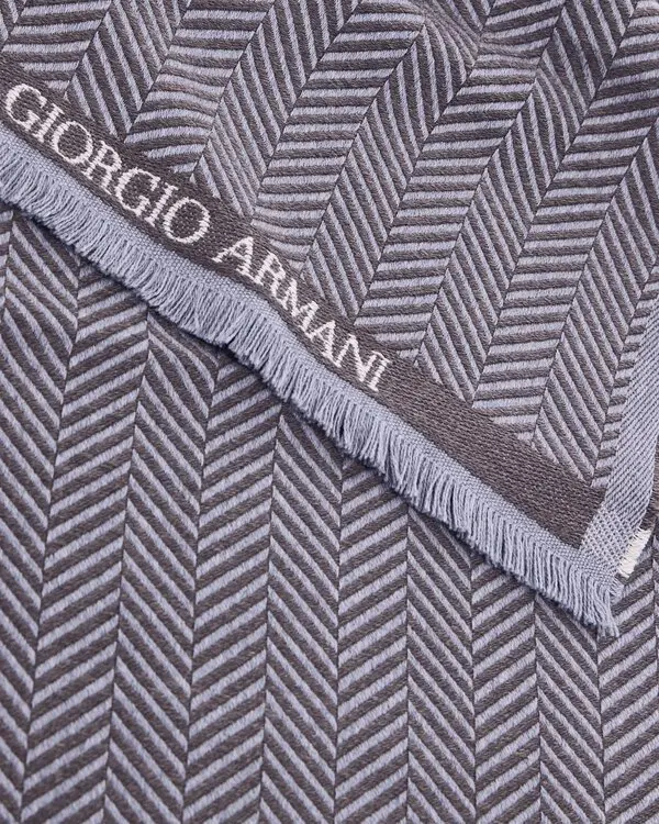 Giorgio Armani Scarf In Virgin Wool - Beige